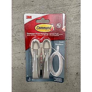 Command Cord Bundlers, Cord Organizer, 2-Bundlers Per Pack, Sold As 2 Packs (17304-ES)