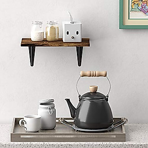 BAMFOX Floating Shelves Wall Mounted, Rustic Wood Wall Shelf for Bedroom, Bathroom, Living Room, Kitchen