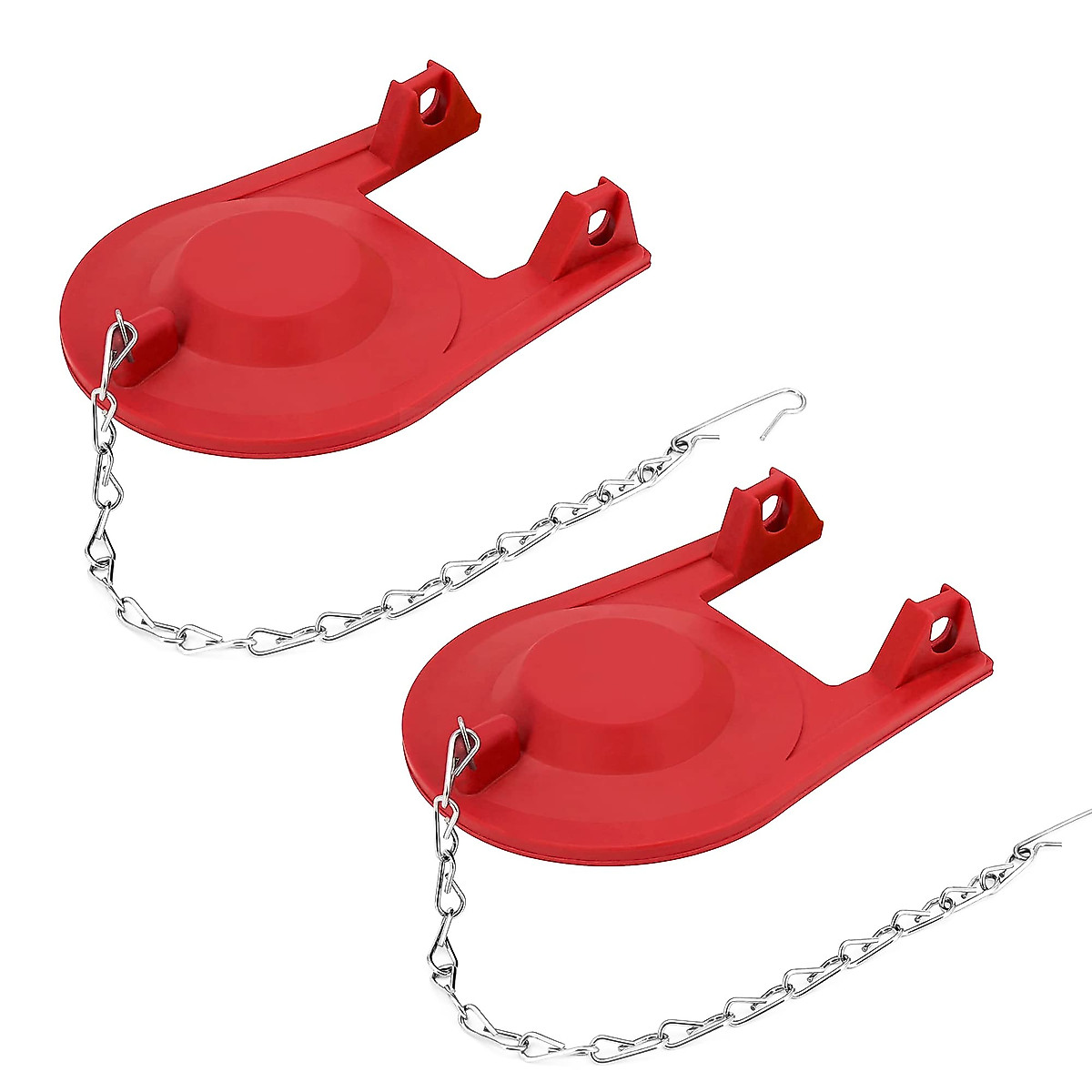 Toilet Flapper High Performance Universal Flapper for 2-Inch Flush Valves with Stainless Chain, Long Lasting Rubber-Easy to Install Red (2 inch 2pc)
