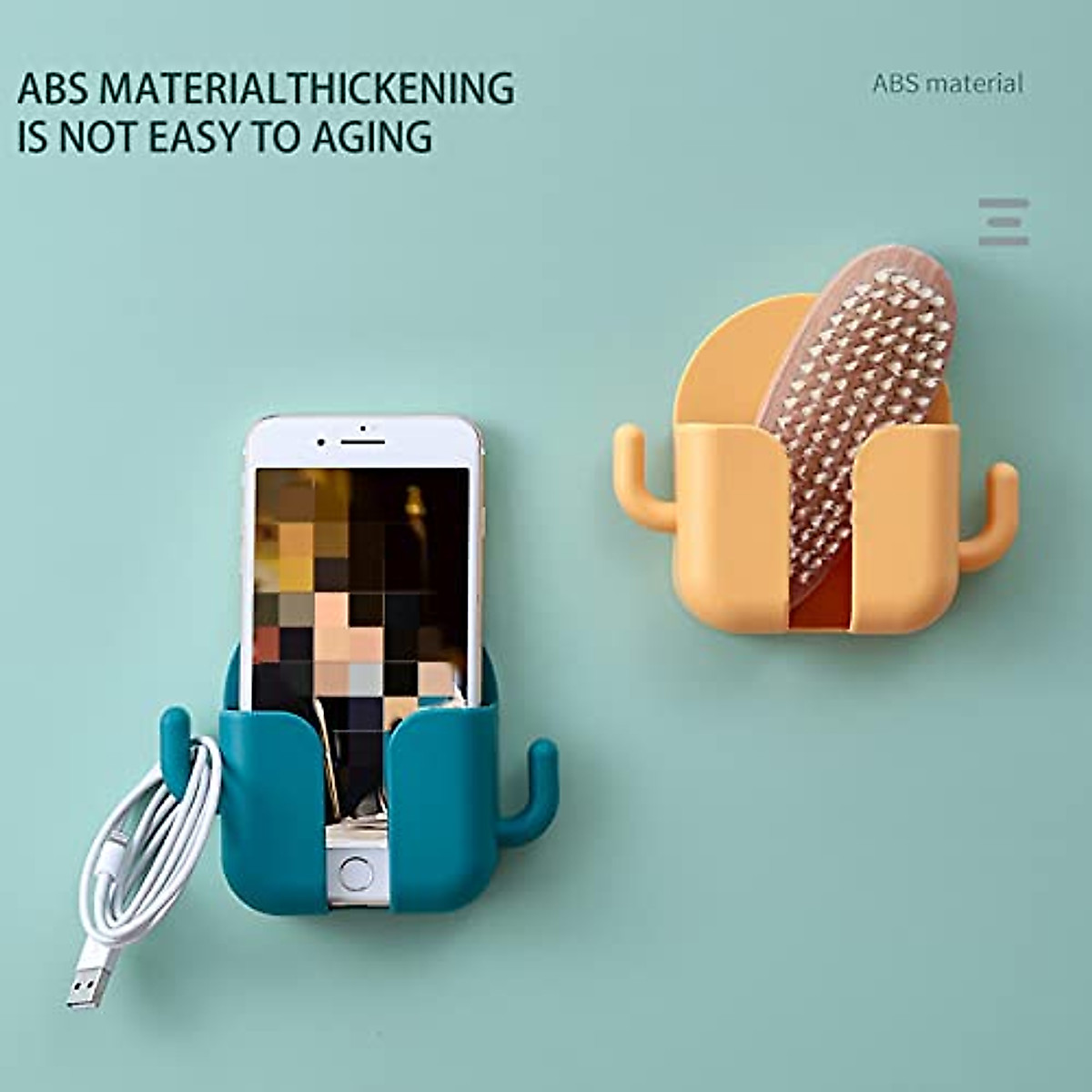 XIAOMEIO Wall-Mounted Storage Boxes No Punching Storage Rack Remote Control Panel Storage Organizers Durable Rubber Storage Boxes, White, One Size