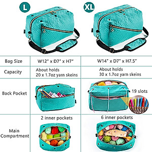 MYBAGZING Crochet Bag Organizer - Knitting Bag - Yarn Storage Organizer - Yarn Bag for Crocheting - Yarn Holder for Crochet Accessories, Knitting Needles, Crochet Hooks, Crocheting & Knitting Gifts,