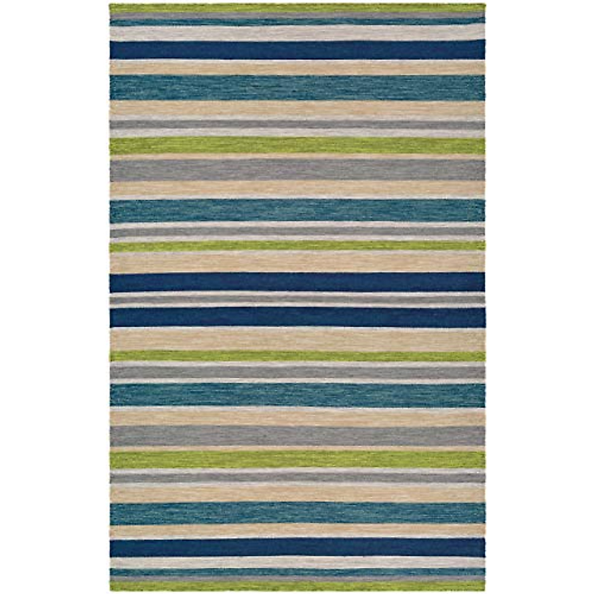 Couristan Cottages Alki Reversible Indoor/Outdoor Area Rug, 8' x 10', Ocean Shades Blue-Green