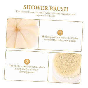 LALAFINA 4pcs Long Handle Bath Brush Dual- Sided Back Brush Shower Puff Handle Body Scrubber Laundry Machine Cleaner Body Exfoliator Brush Bath Sponges Body Brush Long Handle Shower Brush