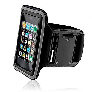 Armband Sports Gym Workout Cover Case Running Arm Strap Band Neoprene Black for iPhone 8 Plus - BLU R1 Plus - Huawei Honor 6X - Huawei Mate 9