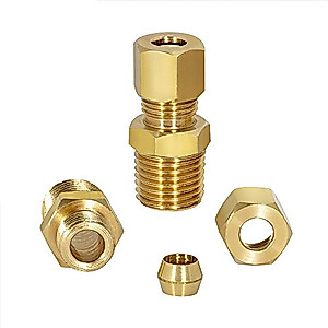 EZ-FLO 10 Inch Line Water Filter, Brass 1/4 Inch MIP x 7/16 Inch Compression Adapters, 1500 Gallon Capacity, 60458N