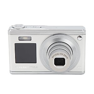 4K Digital Camera, 10X Optical Zoom Vlogging Selfie Camera Auto Focus with 2.88 Inch HD Screen for Beginners, 750mAh Anti Shake Travel Camera for Photography (Silver)