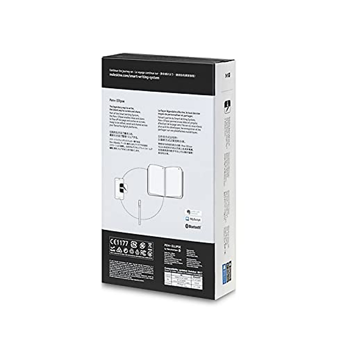 Moleskine Pen+ Ellipse Smart Pen - Designed for Use with Moleskine Notes App for Digitally Storing Notes (Only Compatible with Moleskine Smart Notebooks, Sold Separately), Black, One Size (718889)