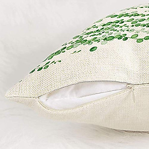 Hexagram Decorative Green Plant Pillow Covers 18x18, Succulent Green Leaf Summer Throw Pillow Covers Set of 4 for Living Room Couch Sofa Patio Outdoor Indoor Summer Cactus Green Home Decor