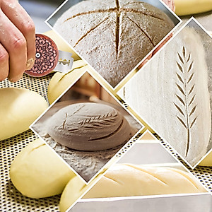 Windspeed 1+10 Pcs Sourdough Bread Lame Scoring Tool, Best Bread Lame Cutter For Sourdough Bread Lame Wooden Bread Lame Dough Scoring Tool Include 10 Razor Blades and Storage Cover