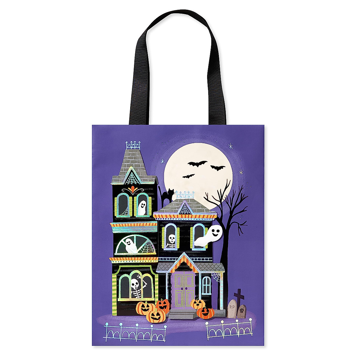 Papyrus 10" Halloween Large Gift Bag, Haunted House (1 Bag)