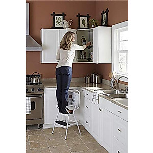 Cosco White Retro Counter Chair / Step Stool with Lift-up Seat