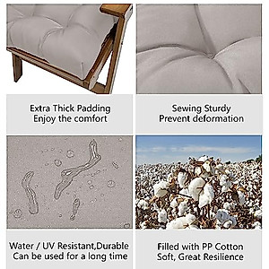 ATIASRAMA 2 Pack Seat Cushions Waterproof Outdoor Indoor-18.9" x 18.9" All Weather Rocking Chair Cushions U-Shape for Patio Furniture Thicken Outdoor Wicker Chair Seat Replacement