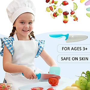 Kibbidea Kids Knife Set, Safe Kids Knife With Peeler, Cute Kids Chef's Knife for Cutting Peeling Veggies Fruits