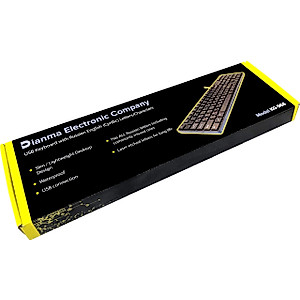 USB Keyboard with Russian English (Cyrillic) Letters/Characters- Full Size Slim Desktop Design