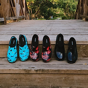 DKSUKO Women's Rain Boots Waterproof High Top Rain Shoes with Lace Up Anti-Slip Garden Shoes(Tree Leaf,8)