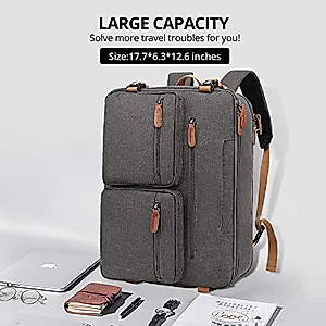 MOLNIA Laptop Backpack, 3 in 1 Laptop Backpack, 17.3 inch Computer Backpack, Multi-functional Laptop Bag, Business Casual Travel College Men/Women, Dark Grey