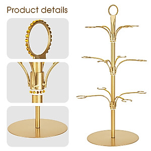 ALIMOTA Cocktail Tree Stand for Drinks Champagne Tower Wine Glasses Holder, 3 Tier 12 Holders, Bar Home Drinks Tree Display Suitable for Gin, Cocktails, Champagne, Wine