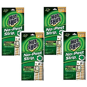 Hot Shot HG-5580 No Pest Strip Unscented Hanging Vapor Insect Repellent; Kills Both Flying and Crawling Pests; Perfect Protection for Garages, Attics, Basements, Campers; (Pack of 4)