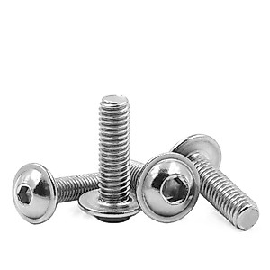 10pcs 304 Stainless Steel pan Head Hexagon Socket Screws with Pads, Round Head Hexagon Socket Screws with Pads, Round Head Hexagon Socket Screws with Pads Hexagon Socket Screws (Size : M5*12)