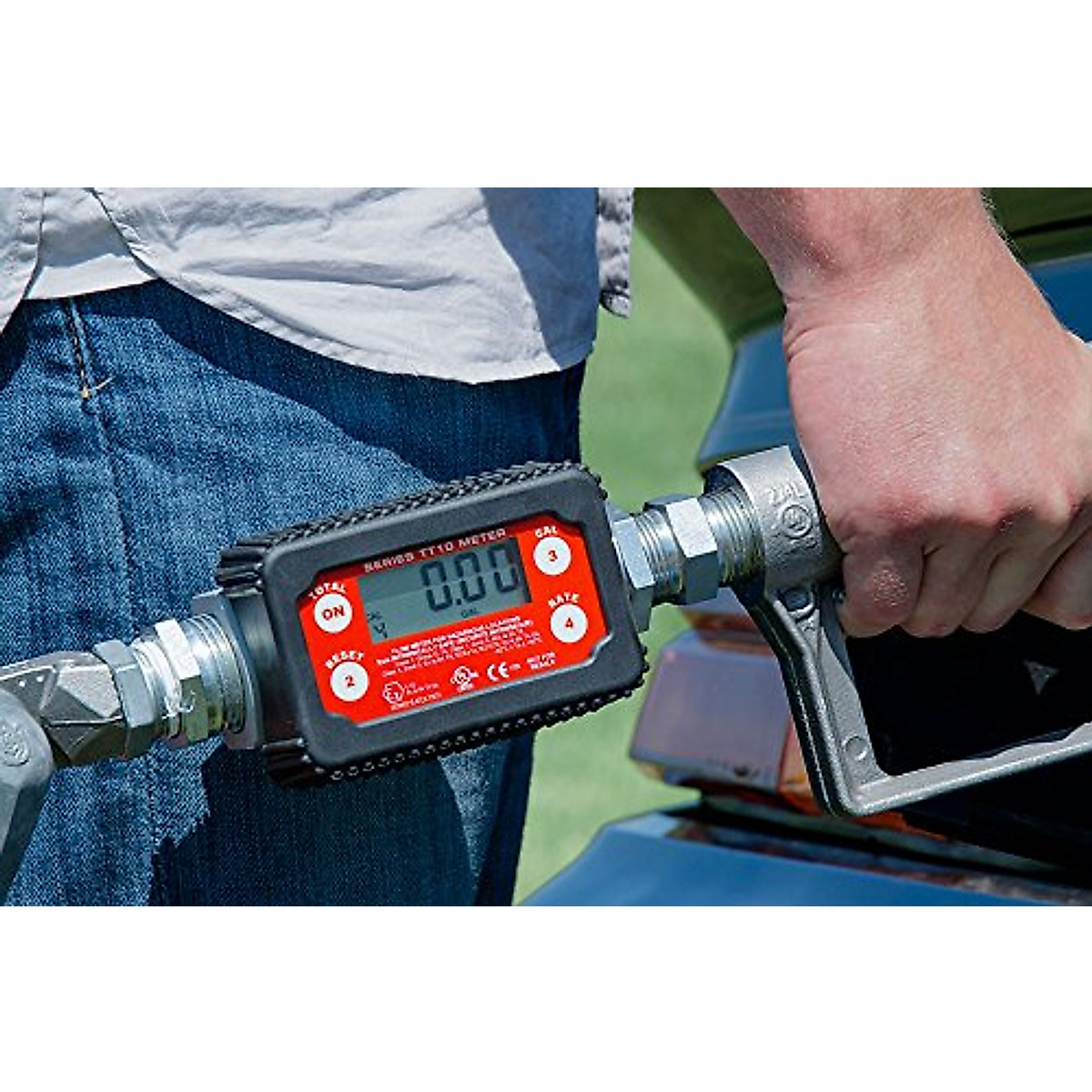 Fill-Rite TT10AB 2-35 GPM Inline Digital Turbine Fuel Meter,black/Red