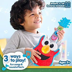 Sesame Street Rock with Elmo Guitar, Dress Up and Pretend Play, Lights and Sounds Preschool Musical Toy, Kids Toys for Ages 2 Up by Just Play