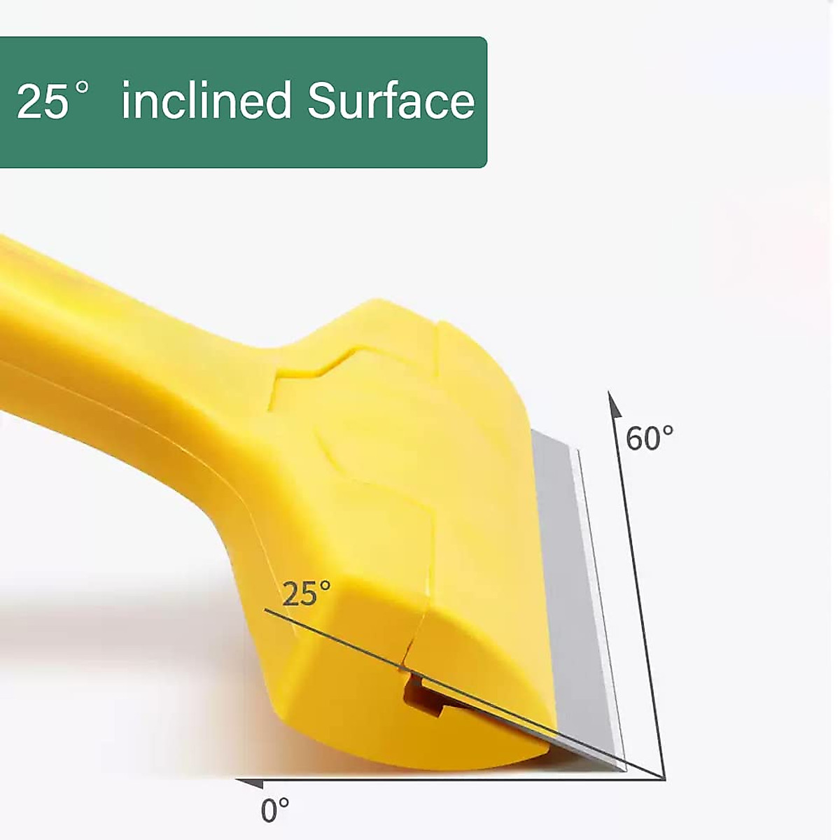 Razor Blade Scraper, 4" Scraper Tool with 10 Extra Replacement Metal Blades, Razor Scraper Remover for Cleaning Paint, Caulk, Adhesive, Label, Decal, Sticker from Window, Glass, Tile, Floor, Stove Top