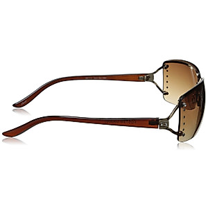 Foster Grant Women's Vera Oval Sunglasses, Gold/Brown, 64 mm