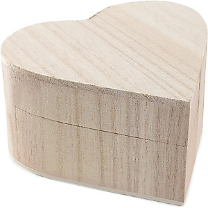 Bright Creations Set of 3 Unfinished Wood Jewelry Box for Painting, Wooden Heart Shaped Box Organizer with Magnetic Hinged Lid for DIY Projects, Gifts, Wood Crafts for Valentine’s Day