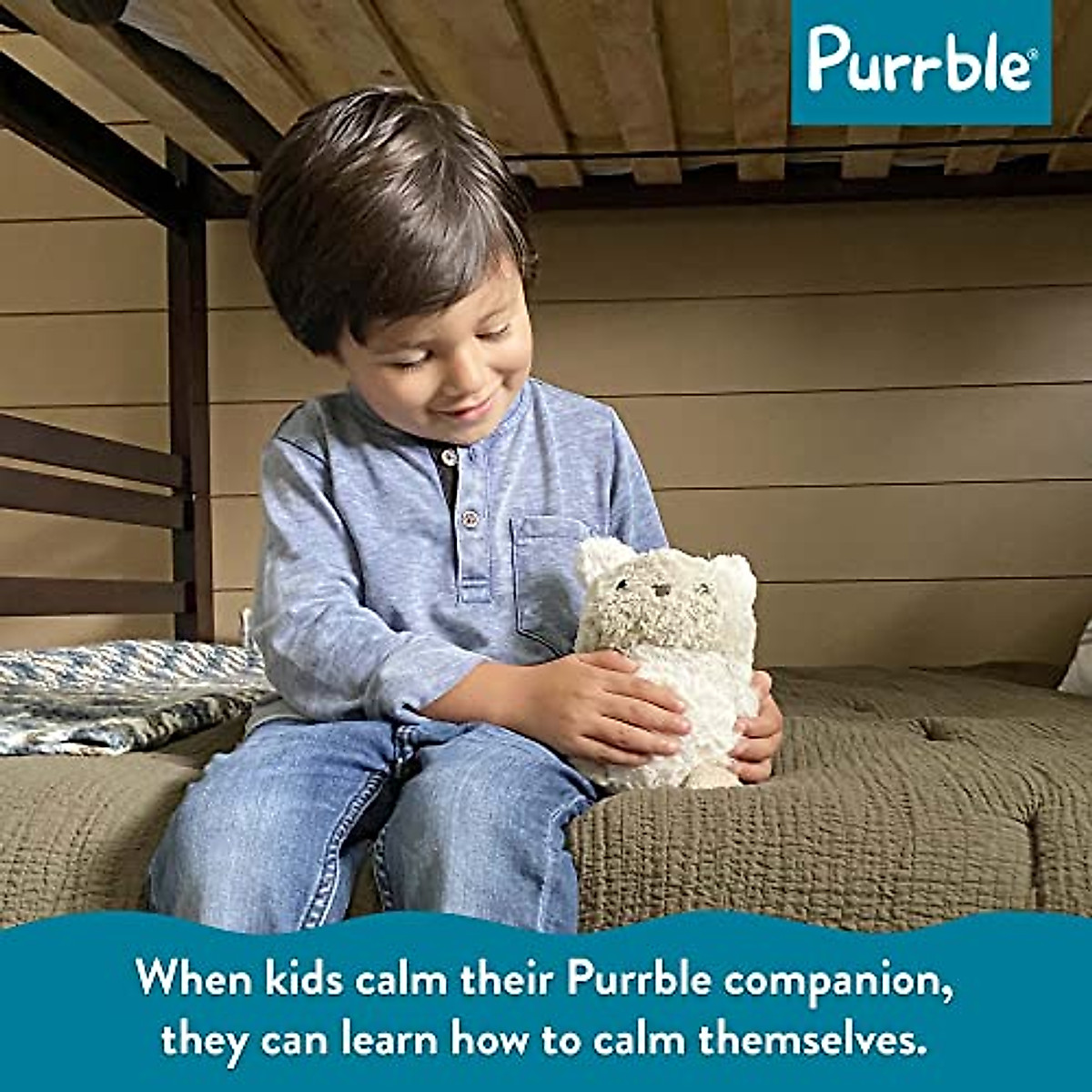 Purrble - Calming Toy Companion with Dynamic Heartbeat and Soothing Purr - Interactive Plush Companion for All Ages - Stuffed Animal Doll for Emotion Regulation - Cuddle and Pet Plushies