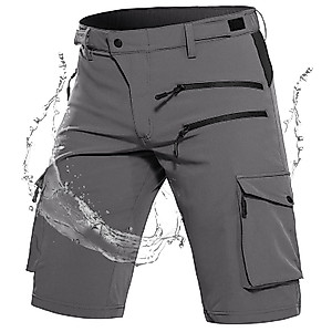 Wespornow Men's-Hiking-Shorts Tactical Shorts Lightweight-Quick-Dry-Outdoor-Cargo-Casual-Shorts for Hiking Cycling (Grey,XL)