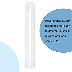 MECCANIXITY Clear Storage Tube 0.6"x5"(15mmx124mm) Lightweight for Bead Containers, Craft, DIY with White Caps 4 Pack