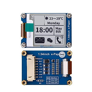 Generic 1.54inch e-Paper Module 200x200 E-Ink Display Screen 2-Color Black & White SPI Wide Viewing Angle Supports Partial Refresh