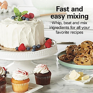 Hamilton Beach 6-Speed Electric Hand Mixer with Whisk, Traditional Beaters, Snap-On Storage Case, White