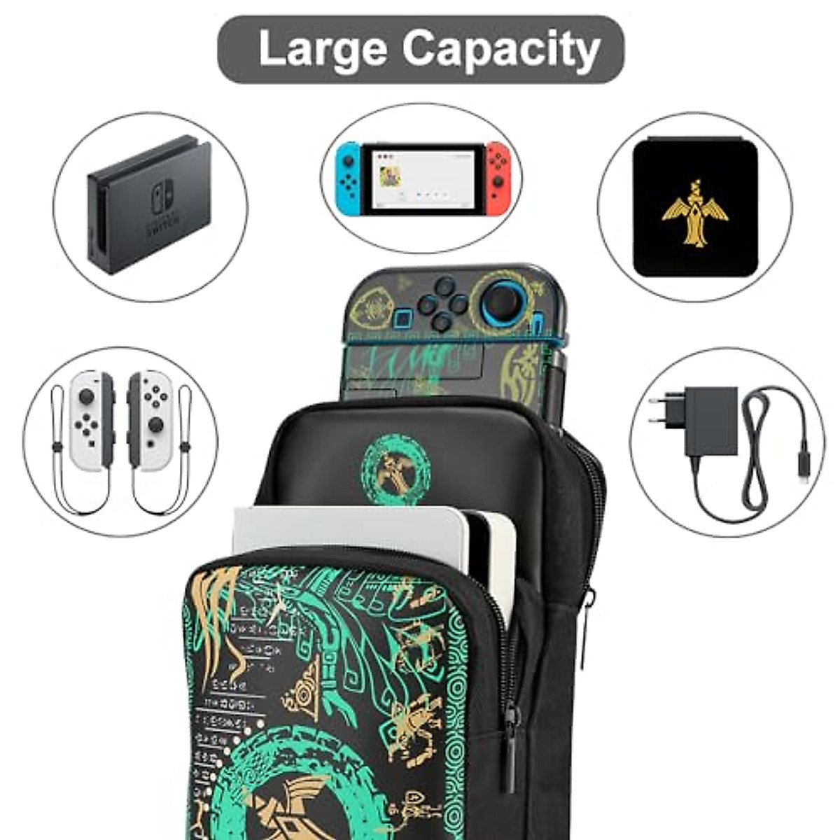 imeux Cute Travel Bag for Nintendo Switch, Lite, OLED, Steam Deck - Small Sling Portable Backpack Carrying Crossbody Shoulder Gaming Storage Case for NS Console Dock Joy-Cons Accessories