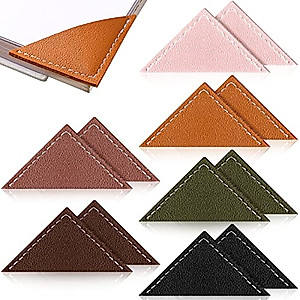 12 Pcs Leather Corner Bookmarks for Women Book Lovers Gifts Corner Page Book Marks Book Accessories for Reading Lover Cute Handmade Book Reading Gift for Book Lovers Felt Triangle Bookmark for Bible