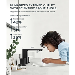 QFN Black Bathroom Faucets, 8 Inch Widespread Bathroom Faucet 3 Hole, 8" Bathroom Sink Faucet 3 Hole with Metal Pop Up Drain and Hose, Two Handle Matte Black Faucet for Bathroom Sink Vanity Faucet