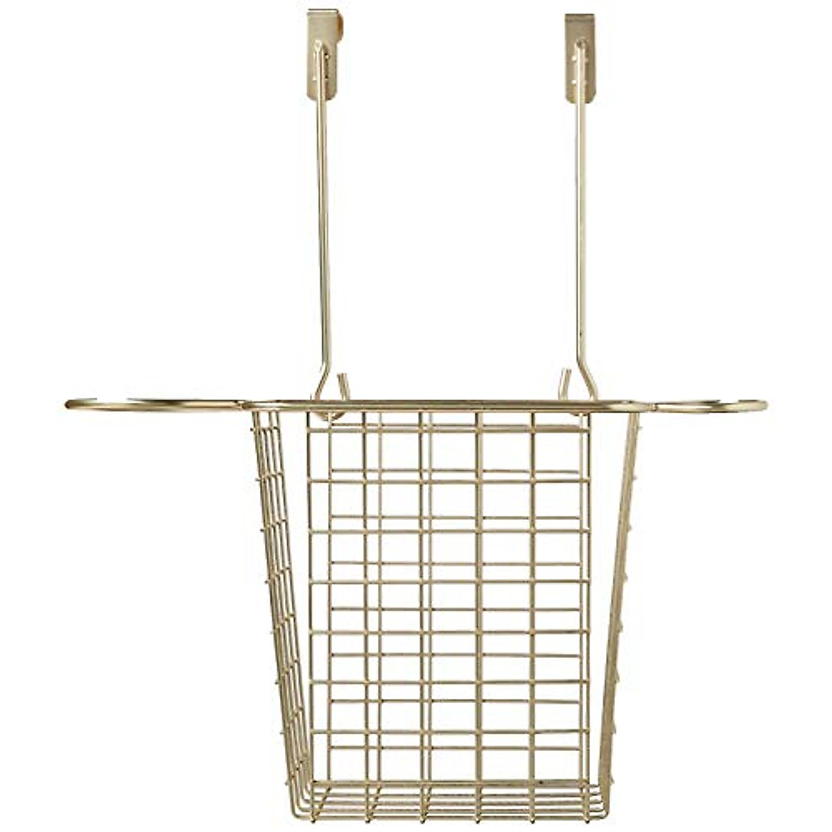 Spectrum Diversified Grid Hair Station, Over The Cabinet Door Steel Wire Bathroom Organizer Includes Holsters for Styling Tools & Blow Dryer Perfect for Hairbrushes & Flat Irons, Small, Gold