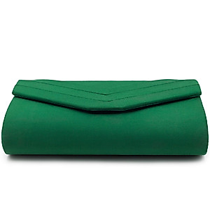 Milisente Clutch Purse for Women, Suede Envelope Evening Purses Crossbody Shoulder Clutch Bag (Green)