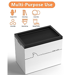 GMFINE Wooden Tampon Holder for Bathroom with Vanity Tray Lid, Feminine Product Organizer Shark Week Tampon Storage Box Container, Pad and Tampon Bathroom Organizer, 8" L x 5" W x 6.5" H (Shark Week)