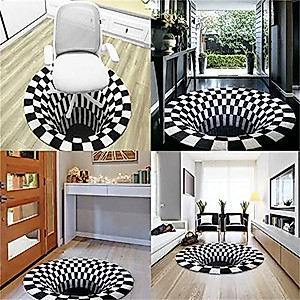 XYYYDS 3D Carpet Bottomless Hole Optical Illusion Area Rug,Carpet Floor Door Mat Anti-Slip for Living Room Bedroom Office Dining Room Carpet Home Floor Mat (B,60 * 60cm)