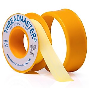 TAPEWELL Yellow Gas Pipe Thread Sealant Tape - Pack of 1-260" Length 1/2" Width Thread Seal Tape - for Propane, Natural Gas, and More