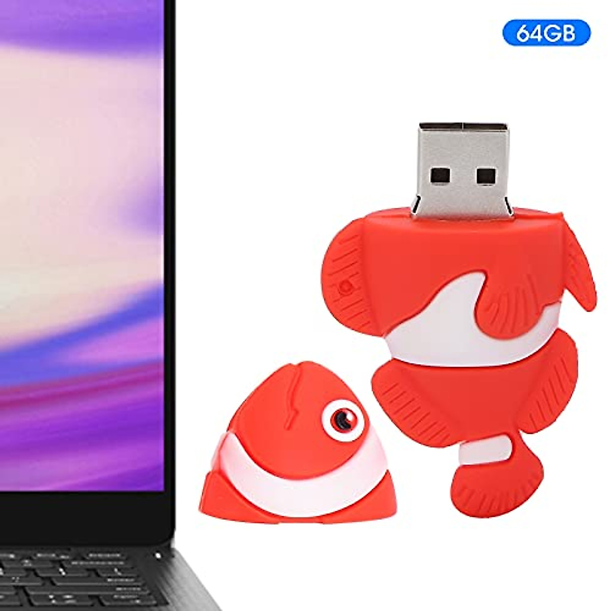 GOWENIC Cartoon USB Flash Drive Cute Red Clownfish Shape Design U Disk USB Memory Stick Thumb ...