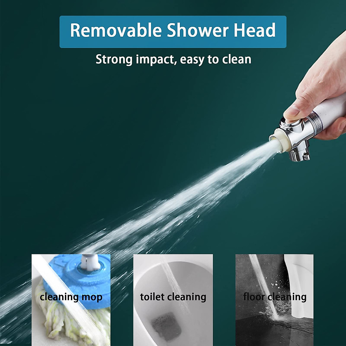 Handheld Shower Head with Hose,LONANEY Turbo Fan Shower, Detachable Shower Head, Vortex Turbocharged Shower Head, Hydro Jet Shower Head Kit for Low Water Pressure