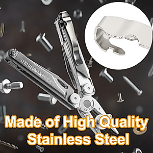 Heavaluefit Durable Pocket Clip for LEATHERMAN Surge, Made of High Quality Stainless Steel, Quick Install and Remove Clip Accessories Perfcet for LEATHERMAN Surge (Sliver)