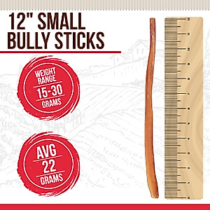 Best Dog Chews Thin Bully Sticks for Dogs 100% Natural Delicious and Protein Rich Keep Your Dog Busy with Chews & Treats Fully Digestible-Great for Dental Health-for All Breed Sizes-12 inch(12 Count)