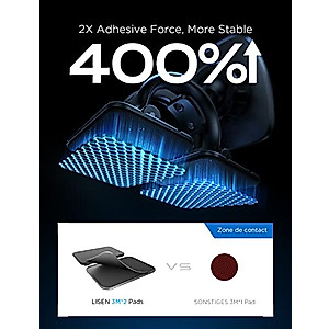 LISEN Magnetic Phone Holder for Car Fit Curved Surfaces Car Phone Holder Mount Flexible & Stable Dashboard Magnetic Phone Car Mount with 3 Metal Plates Fit All iPhone 14/13/12/11,Pro,Pro Max,Android