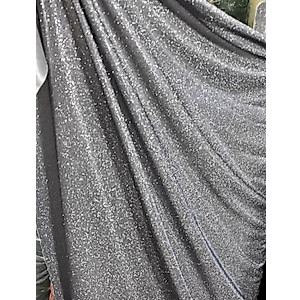 Glittering Lurex Fabric - Shimmer and Shine with Metallic Sparkle - Fashion Fabric by The Yard - for Crafting and Embroidery - Polyester Stretch Fabric - 1 Yard (Stretch Silver)