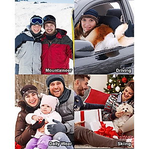 12 Pieces Winter Hat Scarf Gloves Set Snow Beanie Hat Knit Skull Caps Touch Screen Mittens Warm Neck Warmer for Men Women Cold Weather Skiing, 4 Colors