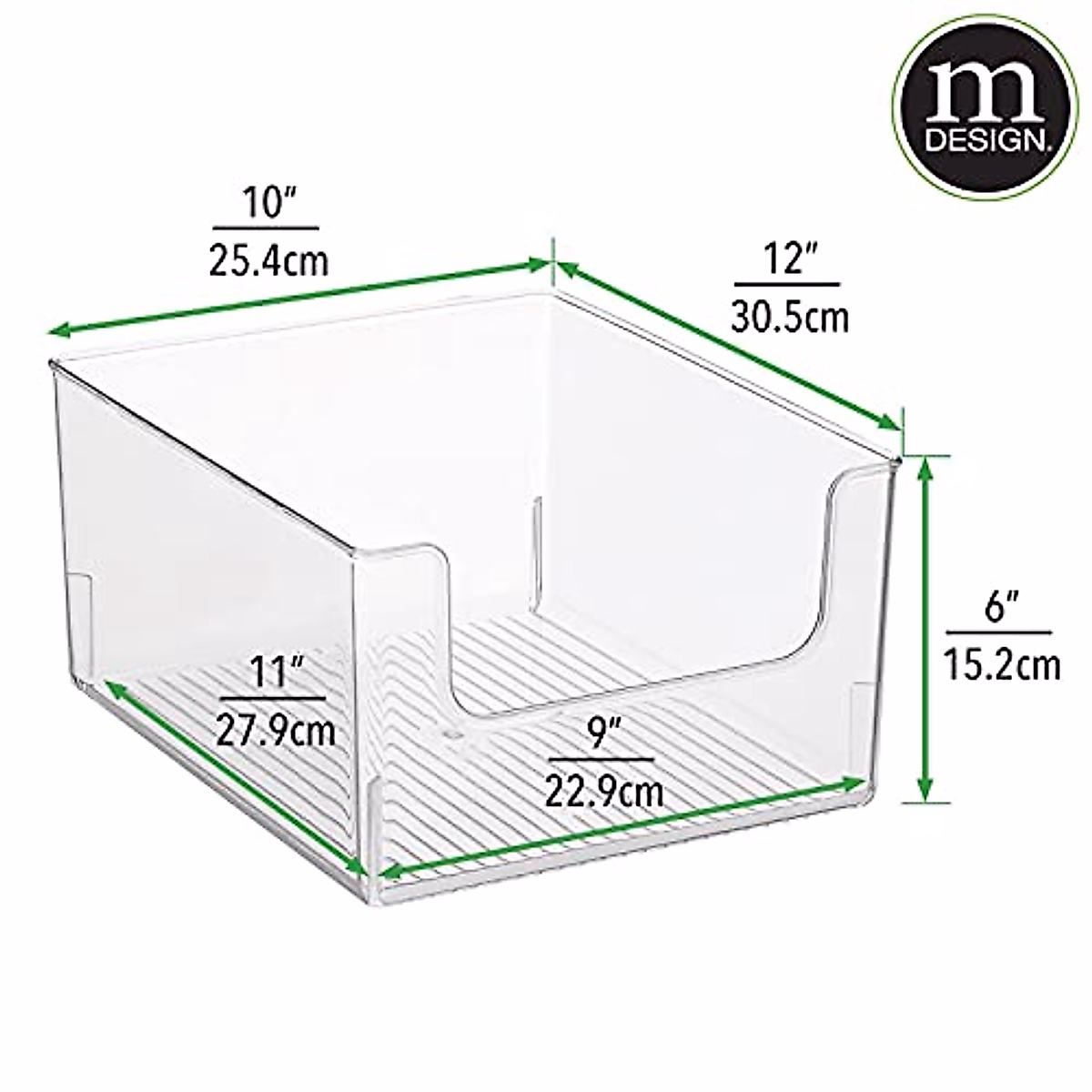 mDesign Plastic Open Front Toy Storage Organizer Bin for Playroom, Nursery, Kids Closets; Holds Action Figures, Crayons, Building Blocks, Puzzles - Ligne Collection - 4 Pack + 24 Labels - Clear