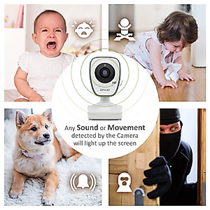AXVUE HD Video Baby Monitor, 720P HD Image Quality, 5.0" IPS Screen Monitor & 2 Camera, Range up to 1000ft, 24 Hour Battery Life, 2-Way Talk, Split Screen, Night Vision, Temperature Monitor, No WiFi.